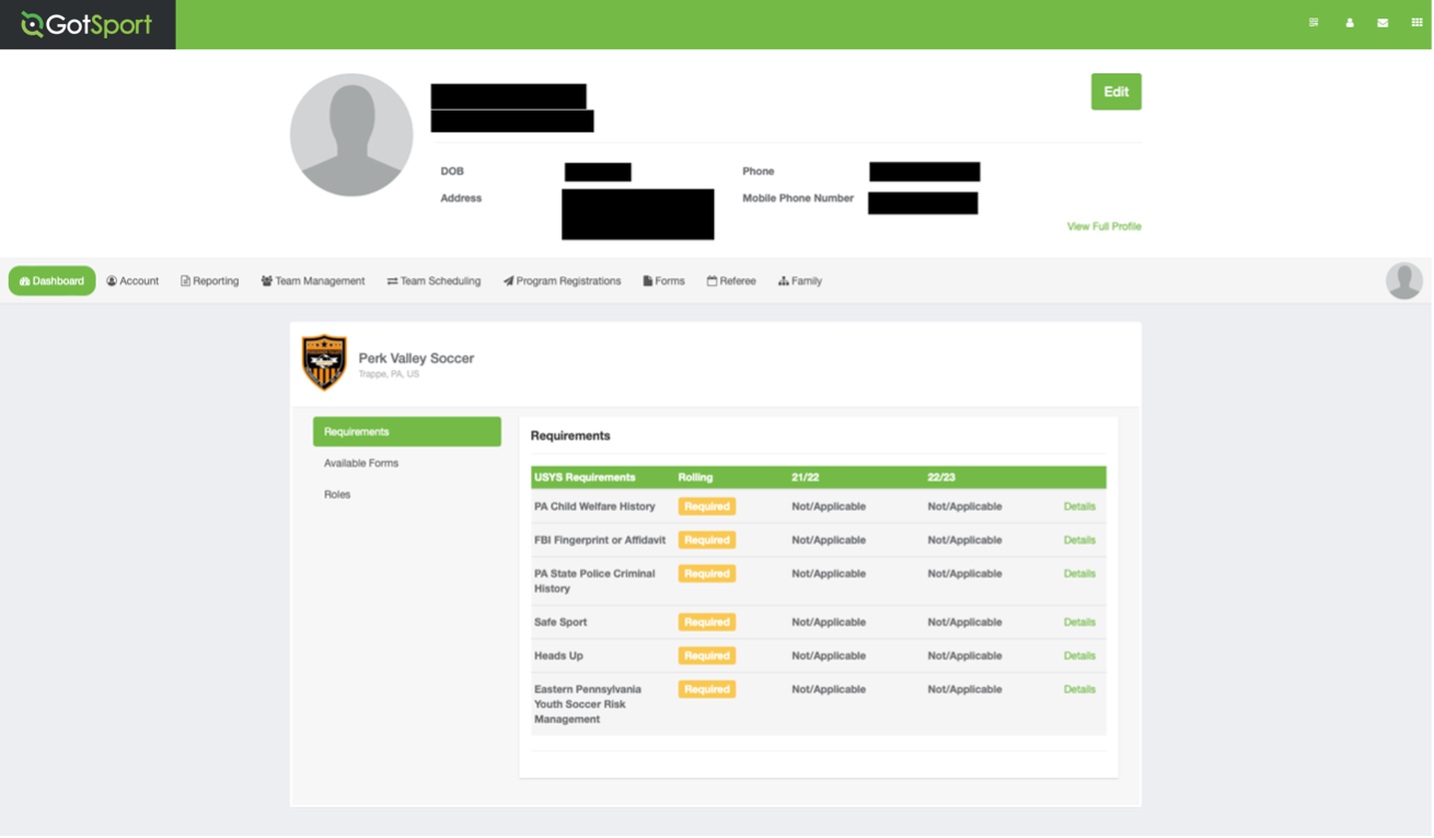 GotSport Access – Perkiomen Valley Soccer Club